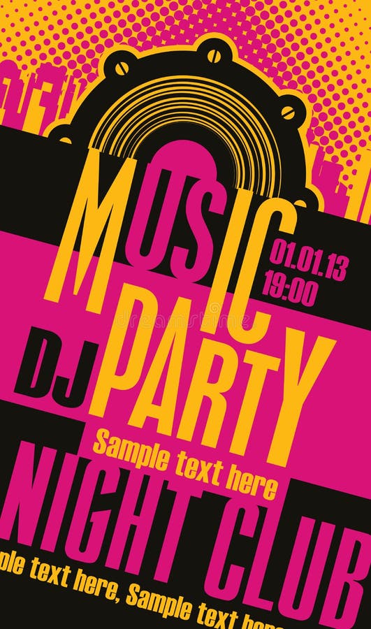 Music Concept Poster Template Stock Vector - Illustration of funky ...