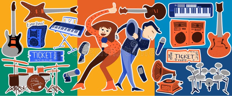 Music Concept Isolated Elements Set. Bundle of Concert Classic Vs ...