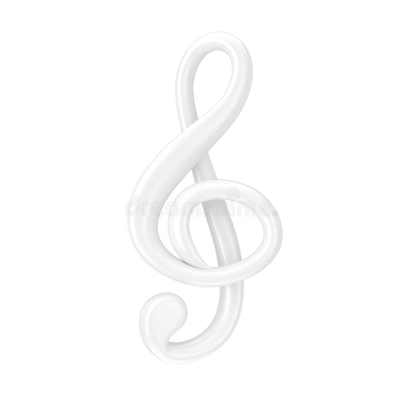 White Treble Clef Icon Isolated on White Background. Square Color ...