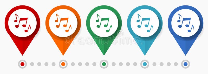Music, Art Concept Vector Icon Set, Infographic Template, Flat Design ...