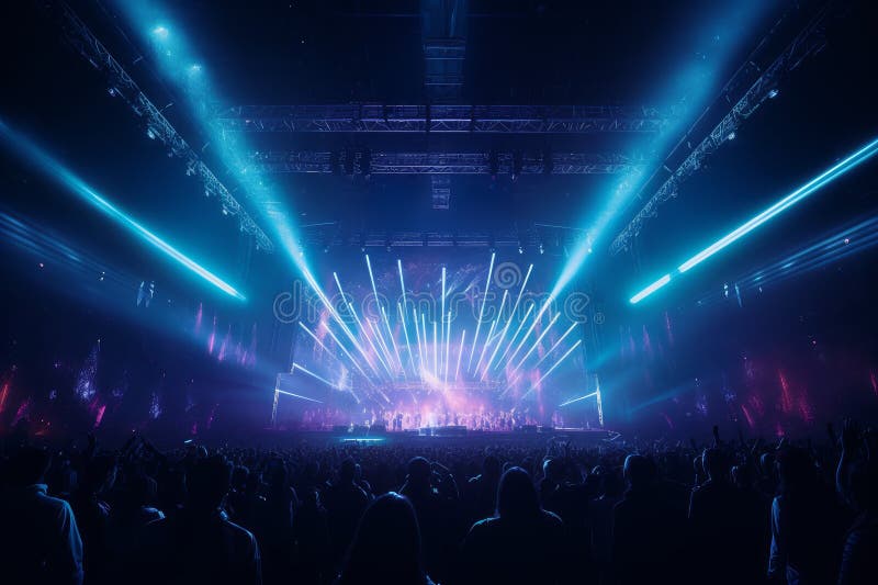 Music Concert Space Lights Disco. Generate Ai Stock Image - Image of ...