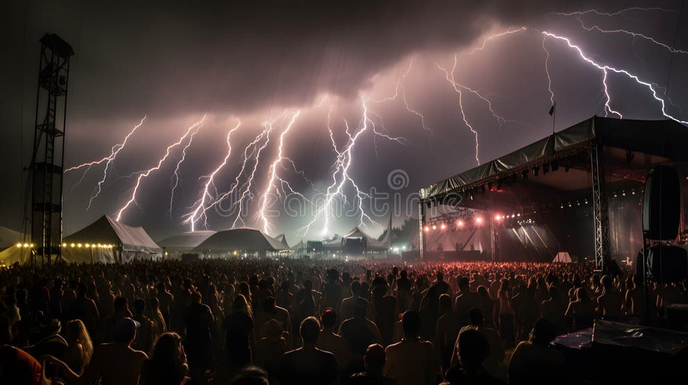 Music Concerts Festivals Dynamic Lightning Generative AI Stock ...