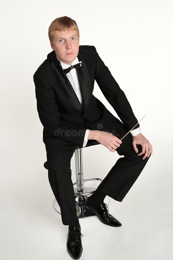 Young music conductor stock photo. Image of glance, background - 21731078