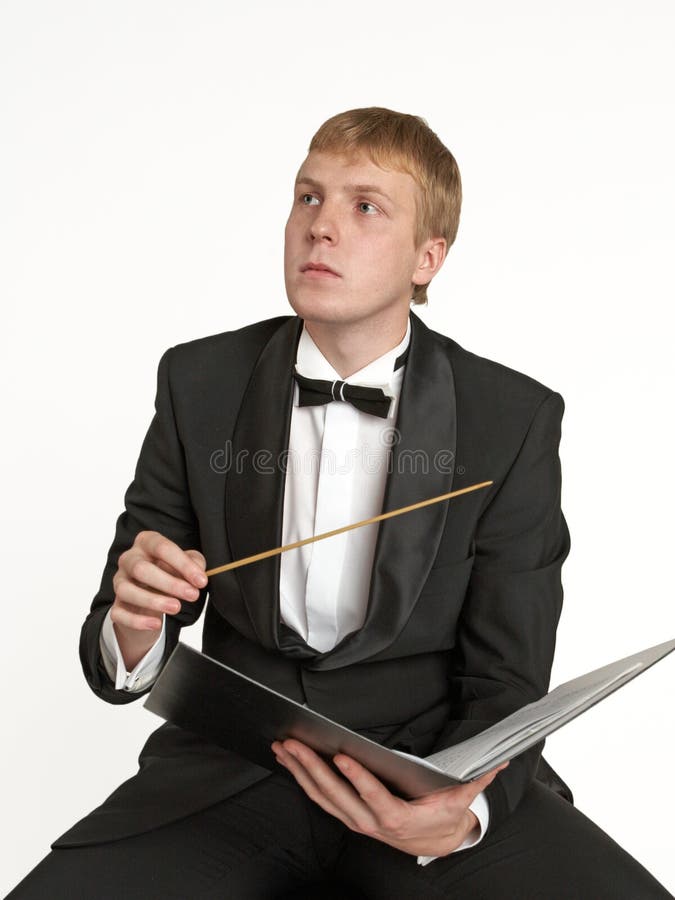 Music conductor at work stock image. Image of studio - 22471087