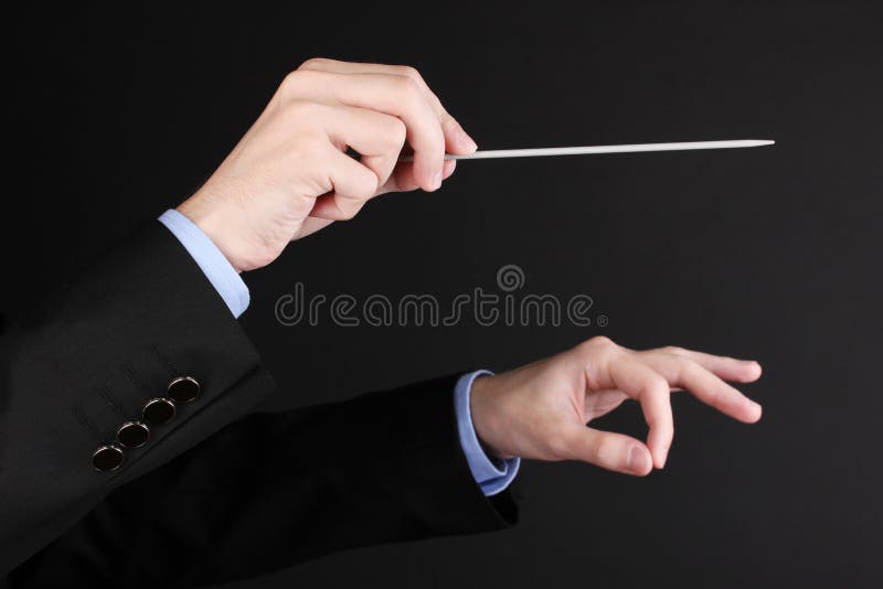 Music Conductor Hands with Baton Stock Image - Image of director ...