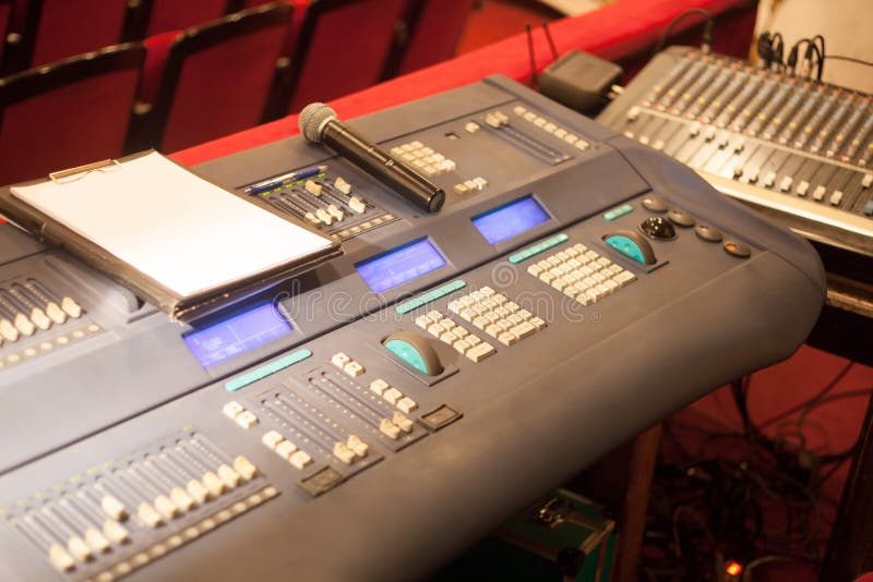 Music console in theater stock photo. Image of indoor - 47926618