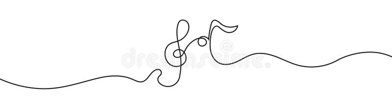 Music Continuous Line, Treble Clef One Line Stock Vector - Illustration ...