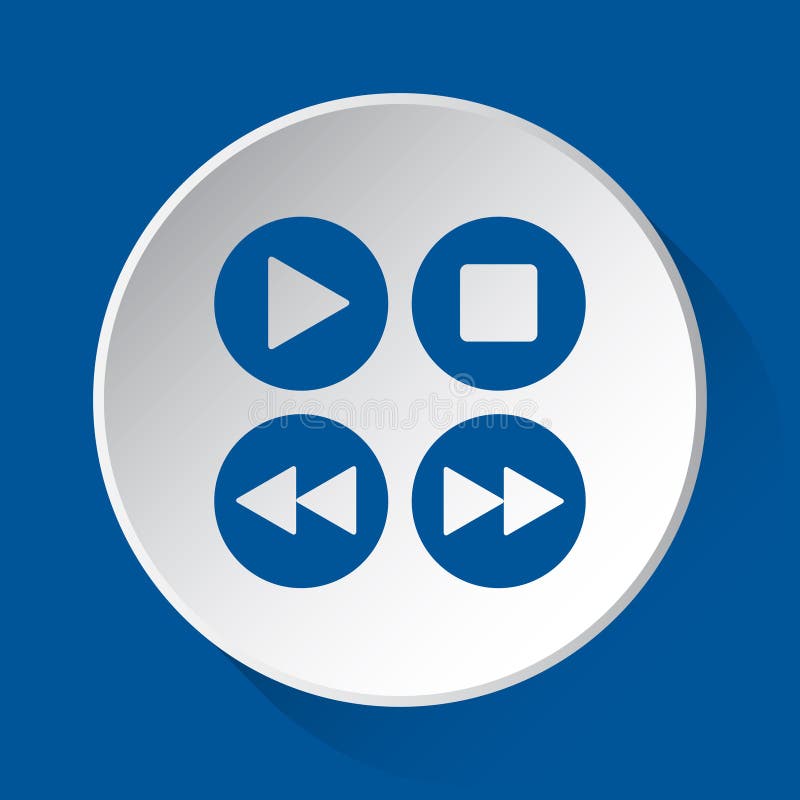 Four Music Control Buttons, Ban Round Metal Button Stock Vector ...