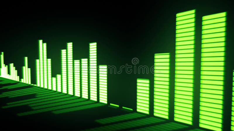 Music Control Levels. Glow Acid-green Audio Equalizer Bars Moving with ...