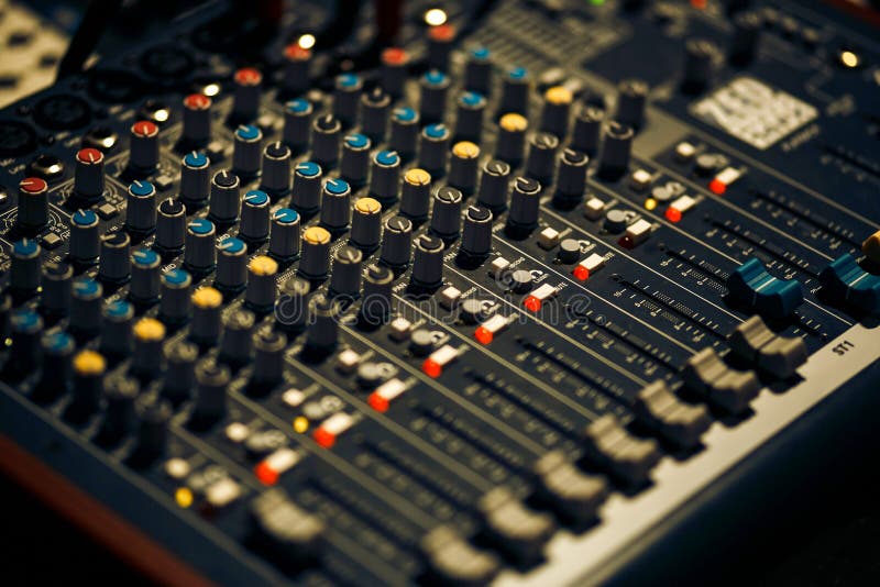 Musical Control Panel with Sliders. Analog Sound Mixer or Console Stock ...