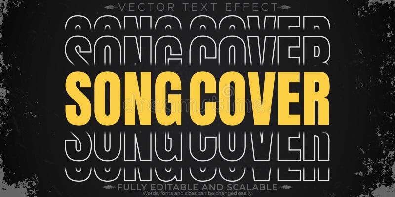 Music Cover Text Effect, Editable Retro and Vintage Text Style Stock ...
