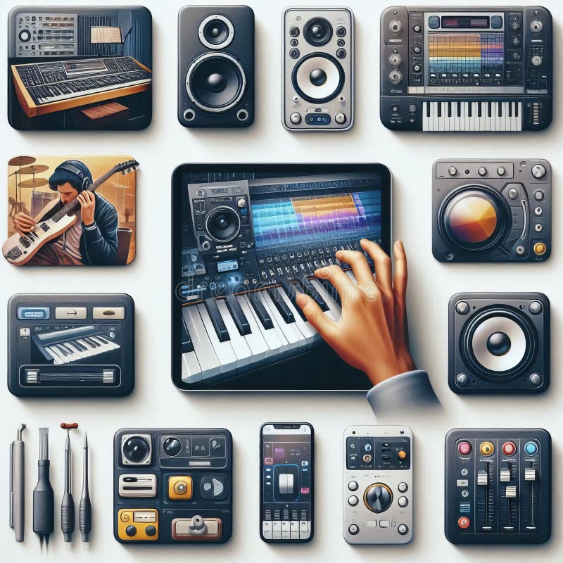 Music Creation App Interface with Virtual Instruments, Stock Image ...