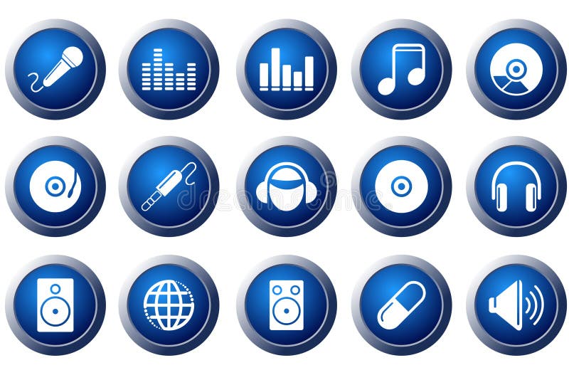 Music buttons. stock vector. Illustration of buttons - 10943533