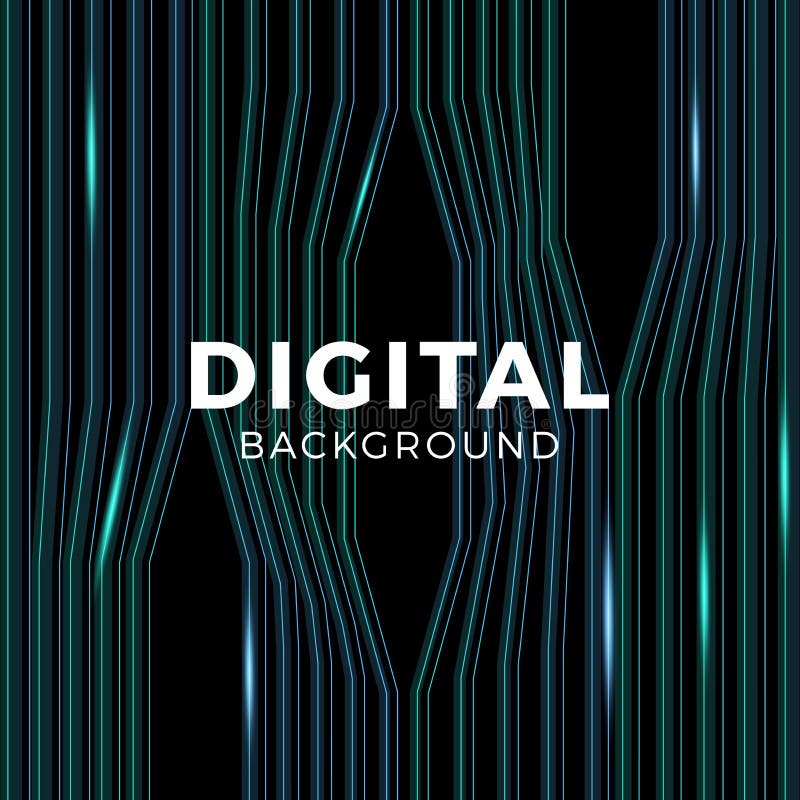 Music or Data Network Abstract Background Blue. Technology Connection ...