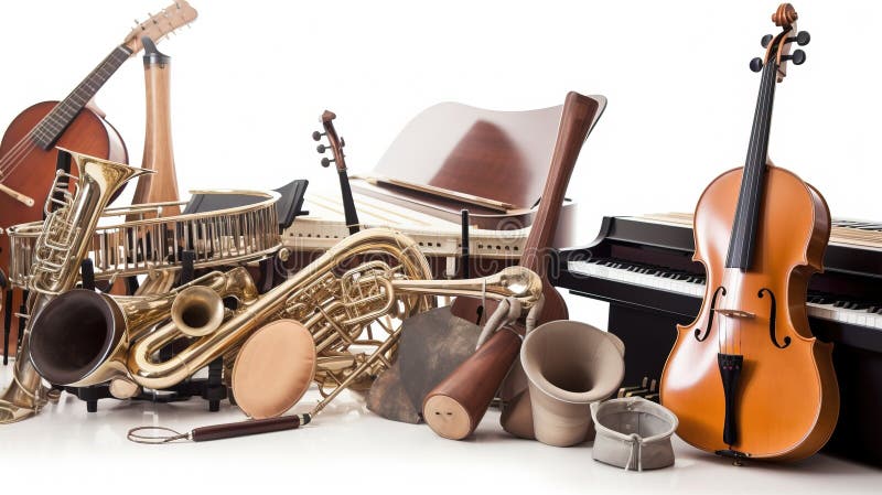 Music Day, Illustration White Background with a Set of Wallpaper ...