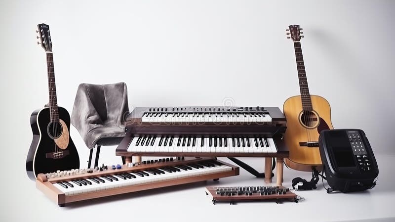 Music Day, Illustration White Background with a Set of Wallpaper ...