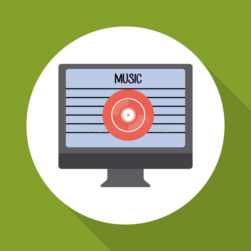Music Design. Computer Icon. White Background , Vector Stock Vector ...
