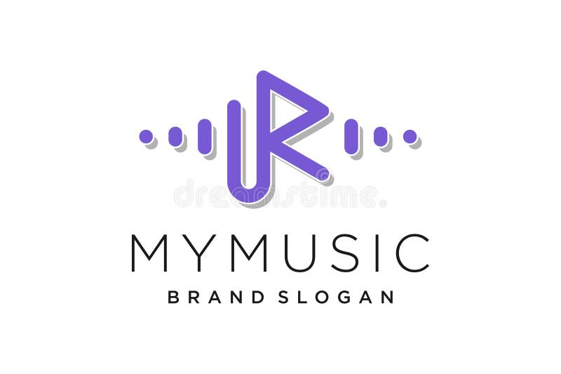 Music Design Element Vector with Creative Letter R Concept Idea Stock ...