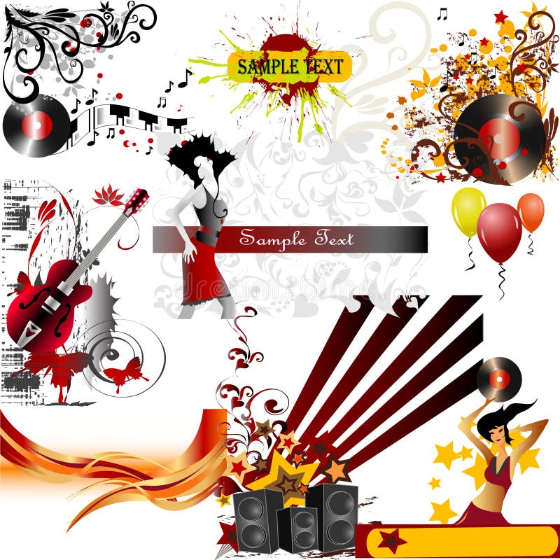 Music design elements stock illustration. Illustration of light - 6251358