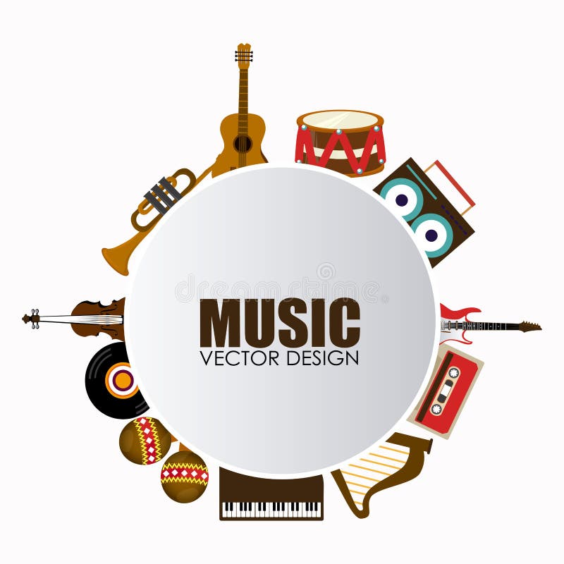 High Contrast Music Instruments Stock Vector - Illustration of guitar ...