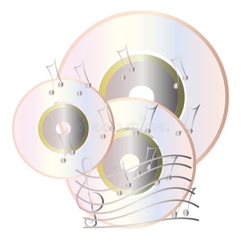 Music disc with notes stock illustration. Illustration of jazz - 79735717