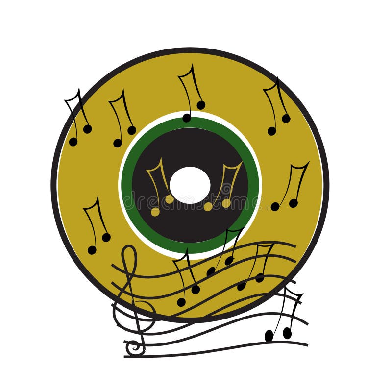 Music disc with notes stock illustration. Illustration of digital ...