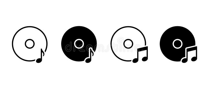 Music Disc Vector Icon Set. Compact Disc Symbol Used for Web, Mobile ...