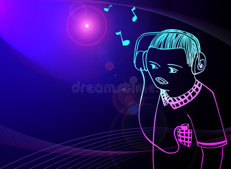 Music. DJ and notes stock illustration. Illustration of paper - 9921499