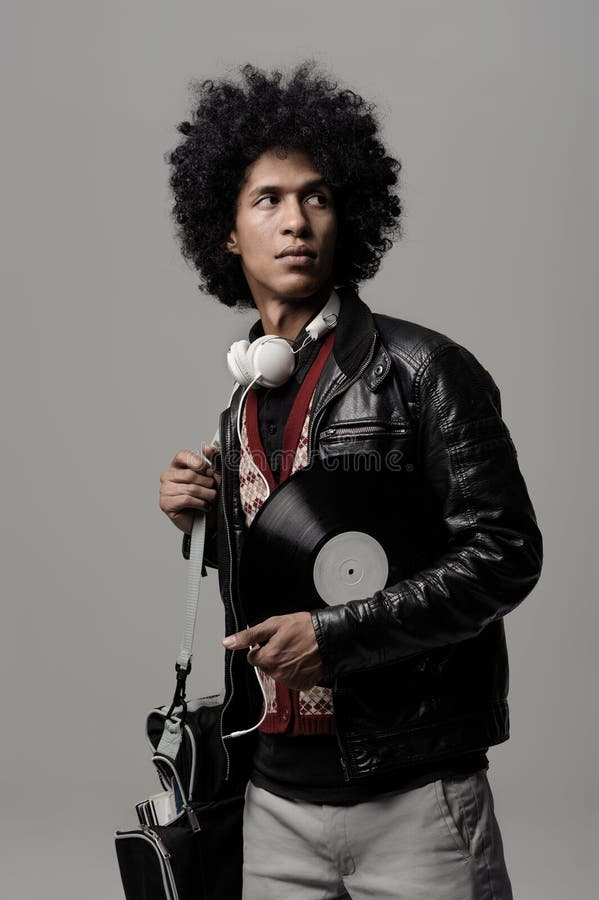 Music DJ portrait stock image. Image of head, afro, face - 25611579