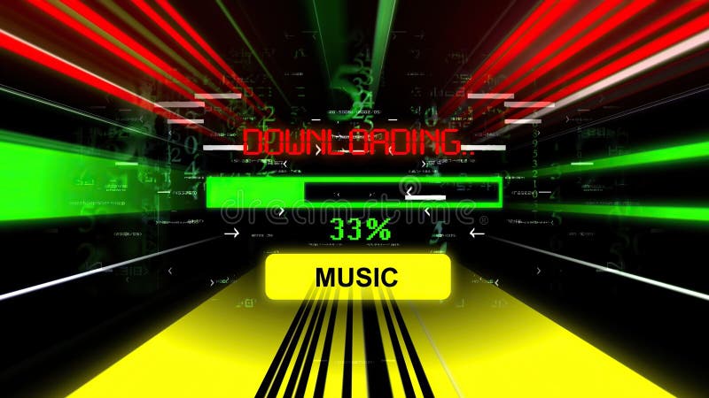 Music Download Progress Bar on the Screen Stock Illustration ...