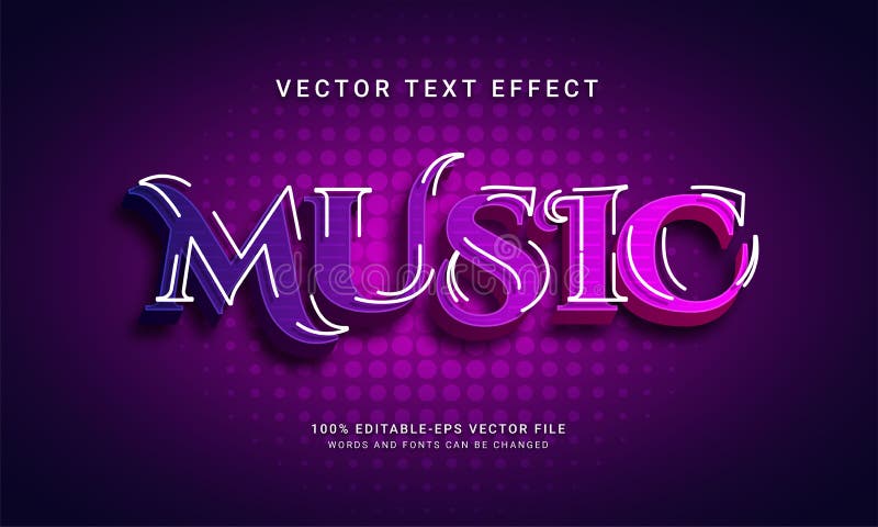 Music Editable Text Effect with Night Party Theme Stock Vector ...