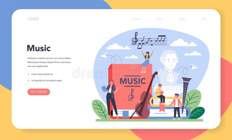 Music Education Course Web Banner or Landing Page. Young Performer ...