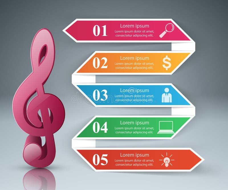 Music Education Infographic. Note Icon. Stock Vector - Illustration of ...