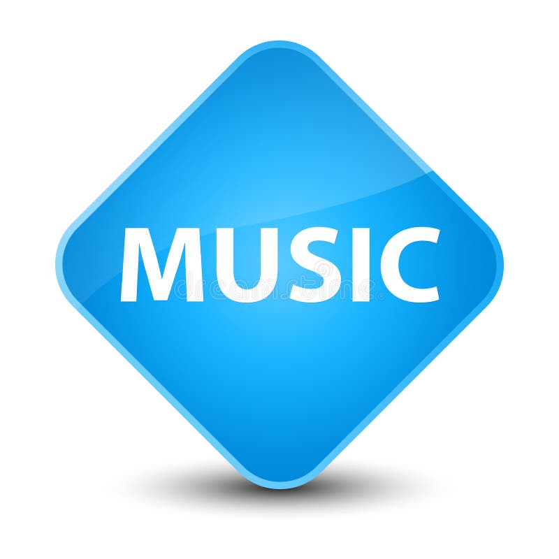Music Elegant Cyan Blue Diamond Button Stock Illustration ...