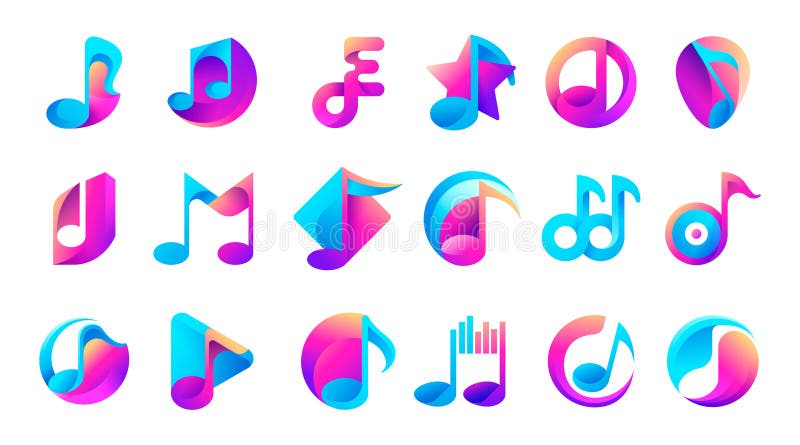 Music Elements in Gradient Style Stock Illustration - Illustration of ...