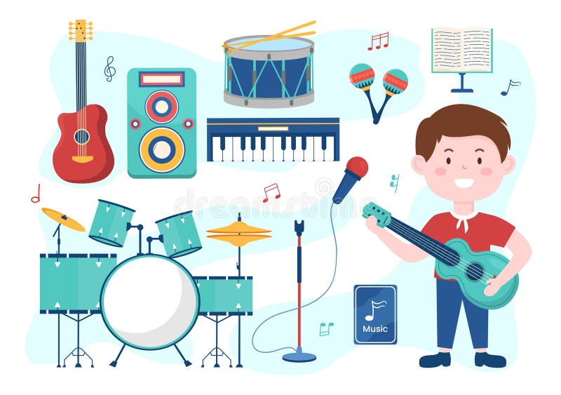 Music Elements Vector Illustration with Various of Note and Musical ...