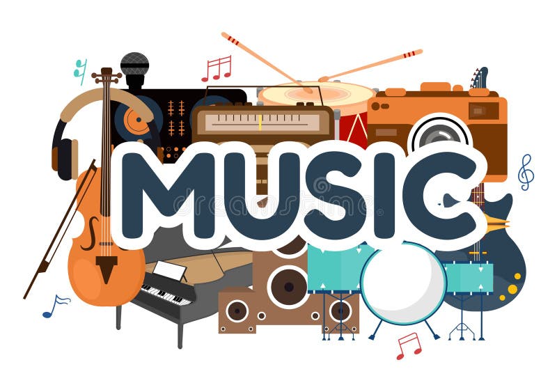 Music Elements Vector Illustration with Various of Note and Musical ...