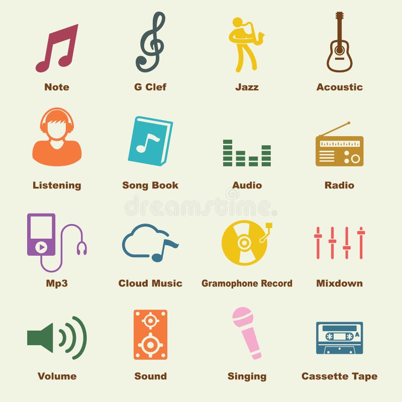 Music elements stock vector. Illustration of listening - 55703039