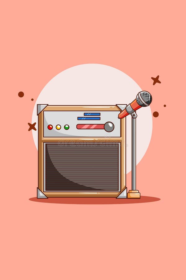 Music Engine with Microphone Icon Cartoon Illustration Stock Vector ...