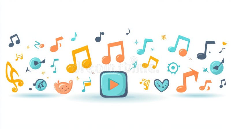 Music and Entertainment Background, Dynamic Colorful Symbols of Music ...