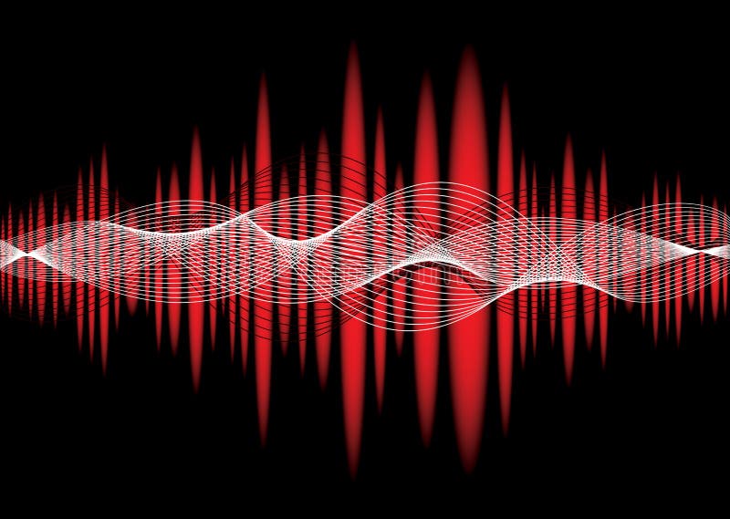Music wave- red stock illustration. Illustration of graph - 3386291