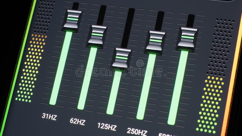 Music Equalizer Bar. Audio Waveform Equalizer on Screen Black ...