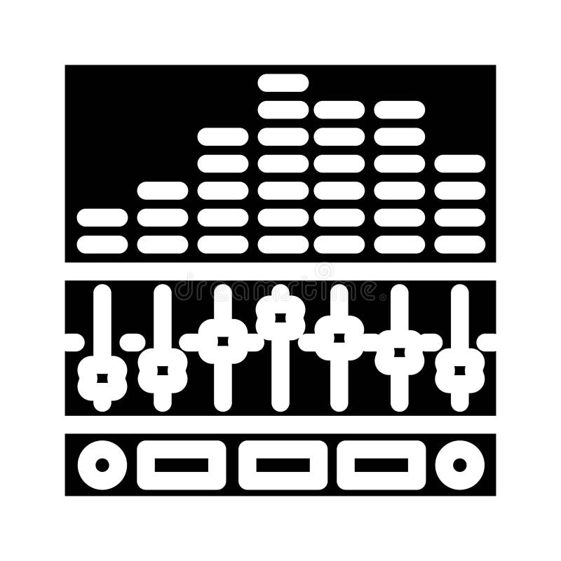 Music Equalizer Retro Glyph Icon Vector Illustration Stock Illustration ...