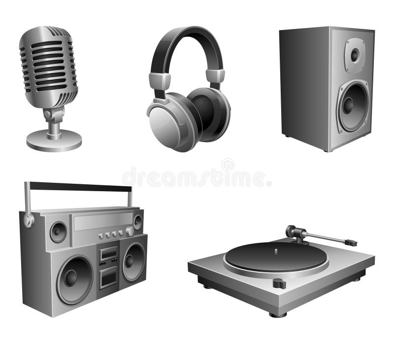 Dj objects stock vector. Illustration of entertainment - 9748386