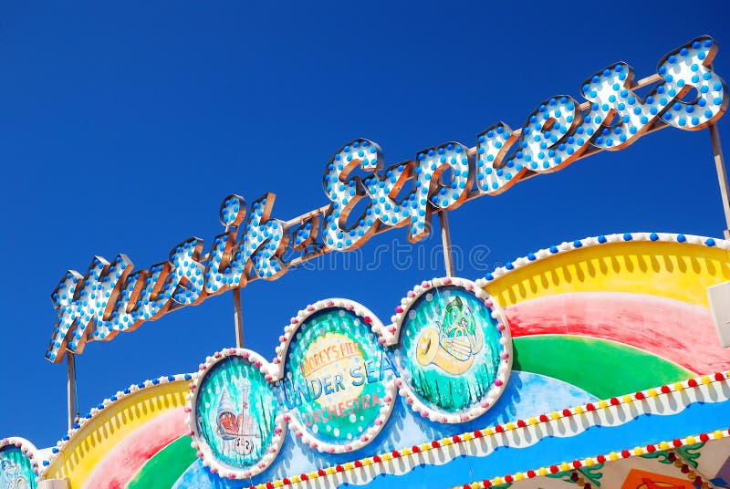 The Music Express, The sign for the Music Express ride in Wildwood, New ...