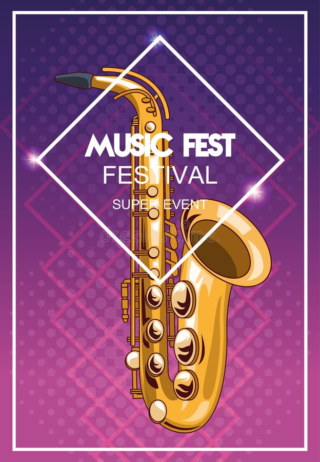 Music Fest Poster with Electric Guitar Stock Vector - Illustration of ...