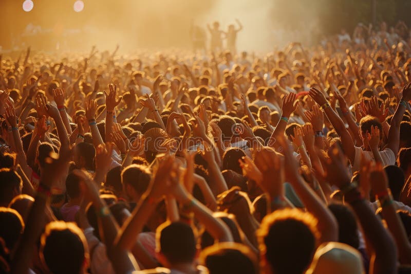Music Festival, Concert, Crowd on a Music Festival Stock Illustration ...