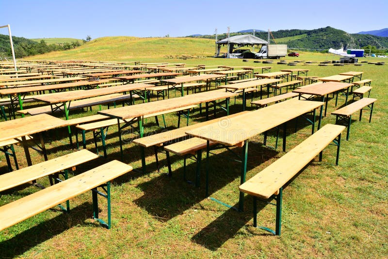 Music festival tables stock photo. Image of concert, bank - 42473230