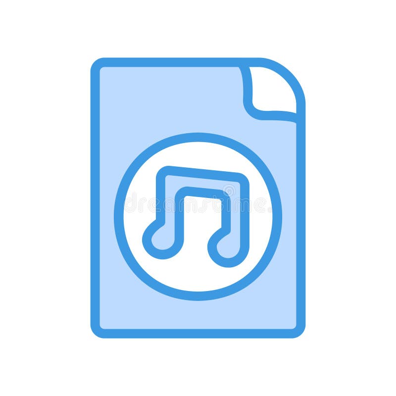Music File Icon in Blue Style about Multimedia for Any Projects Stock ...