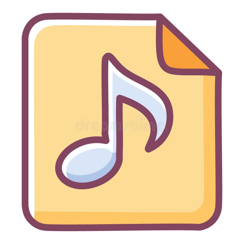 Music File Icon with Note Symbol. Colorful Icon Representing a Digital ...